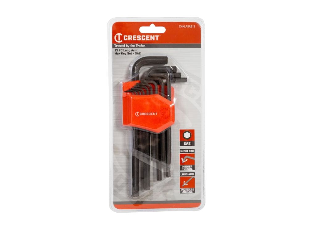 Crescent CHKLASAE13 - Hex Key Set, Long Arm, SAE, 13/Pcs | TEquipment