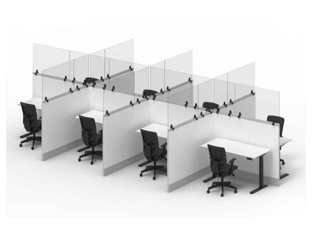 Luxor DIVWT-6024C - 60" x 24" Clear Acrylic Cubicle Wall Extender with ...