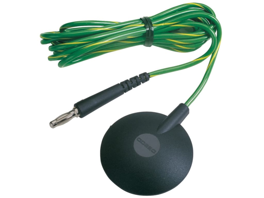 Desco 09816 - Dome Style Ground Cord, 10mm Stud, 6ft Cord, No Resistor ...