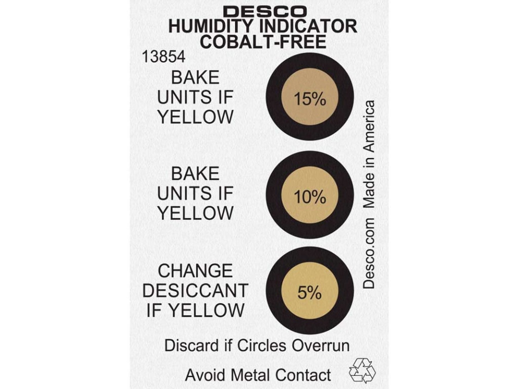 Desco 13854 - Cobalt-Free Humidity Card, 3 Spot, 125 Cards per Can ...