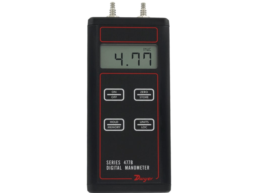 Dwyer 477B-1 - Handheld Digital Manometer, 0 to 20" w.c. (0 to 4.982 ...
