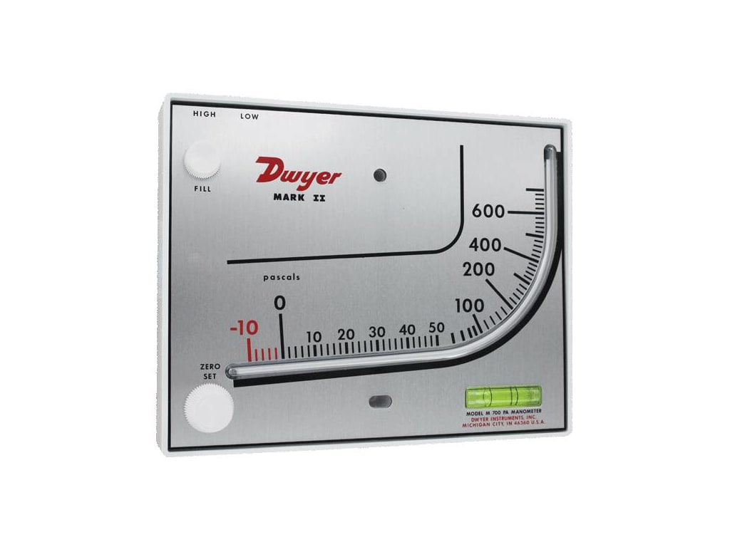 Dwyer Mark II 25 - Molded Plastic Manometers, Range 0-3" w.c., Red ...