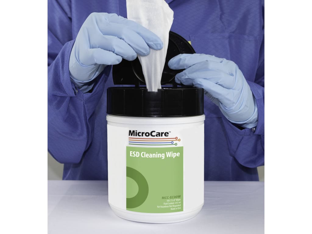 MicroCare MCC-EC00W - Pre Saturated ESD Wipes, 8" x 5", 100 Wipes/Tub ...