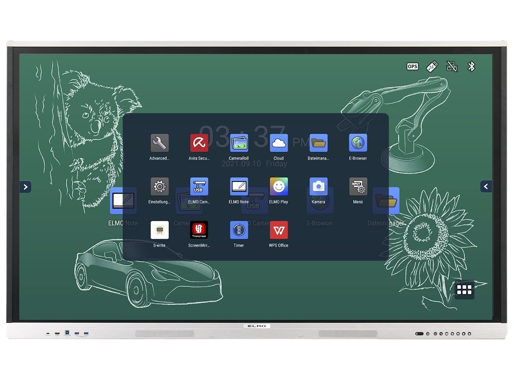 ELMO EL75R2HOL - 75" Board Interactive Display, 4K Ultra HD, 20 Touch Points, Anti-Glare ...