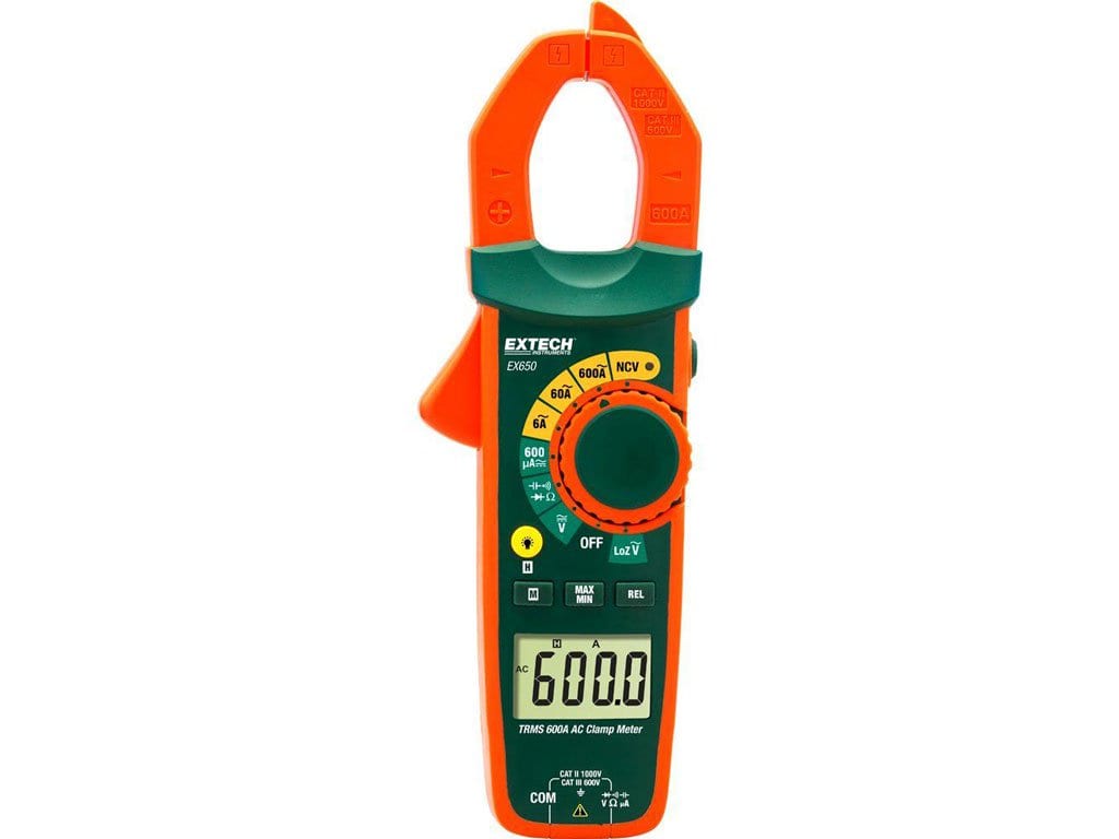 Extech EX655-NIST - True RMS 600A AC/DC Clamp Meter + NCV with NIST ...