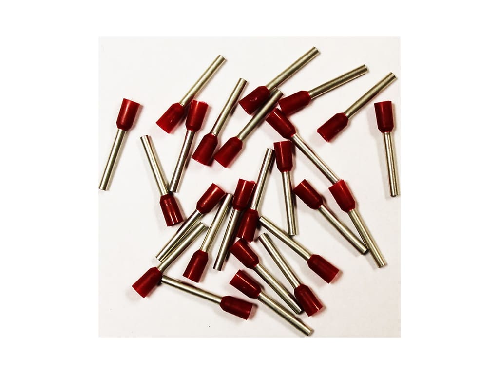 Eclipse Tools 701-033-100 - Insulated Red Wire Ferrules, 16 AWG x 24mm, 100 pcs | TEquipment