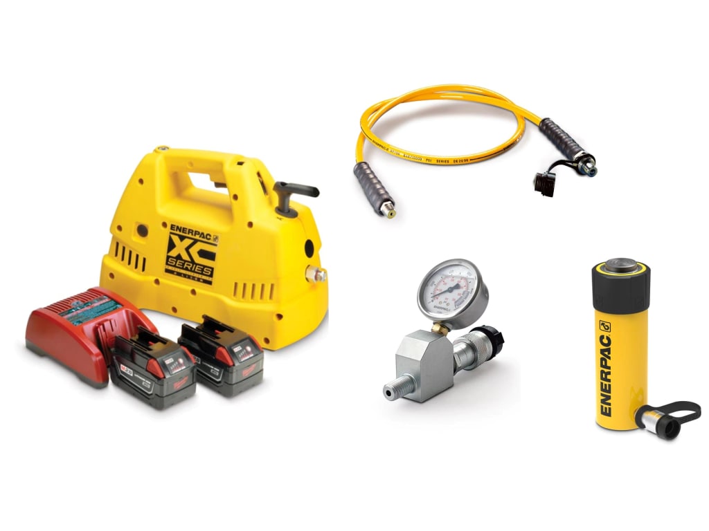 Enerpac SCR256XCB - 25 Ton, 6.25" Stroke, Hydraulic Cylinder & Cordless ...