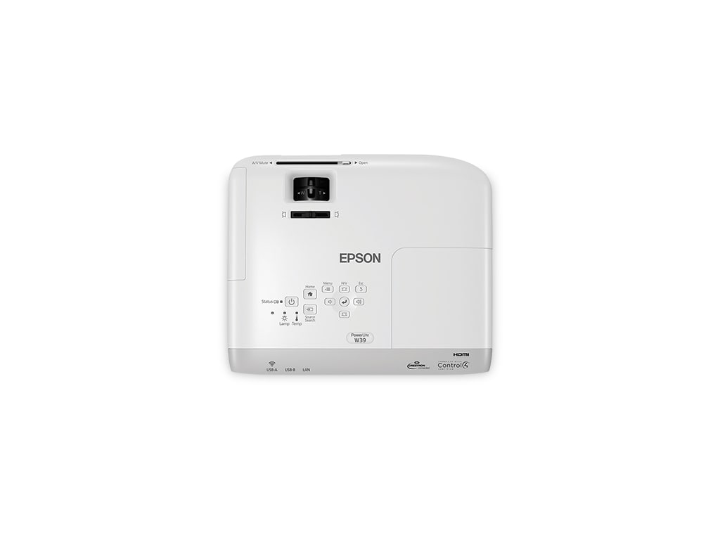 Epson PowerLite W39 - WXGA 3LCD Projector, 3500 Lumens 16:10 (White ...