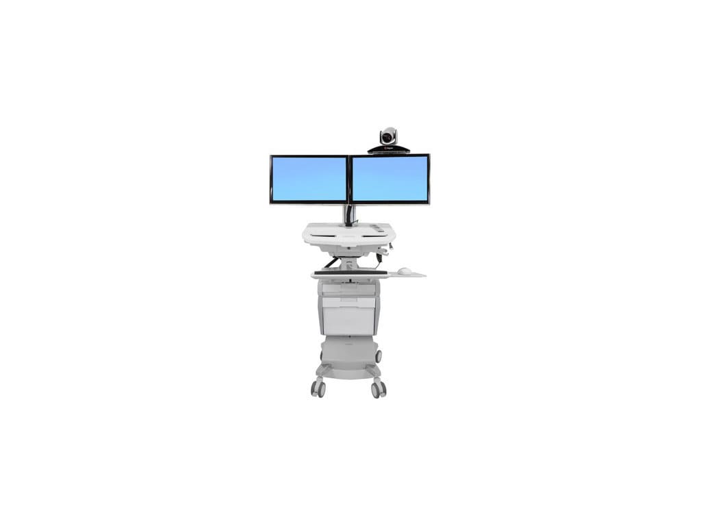 Ergotron SV42-56E1-1 StyleView Telepresence Cart, Dual Monitor, Powered ...