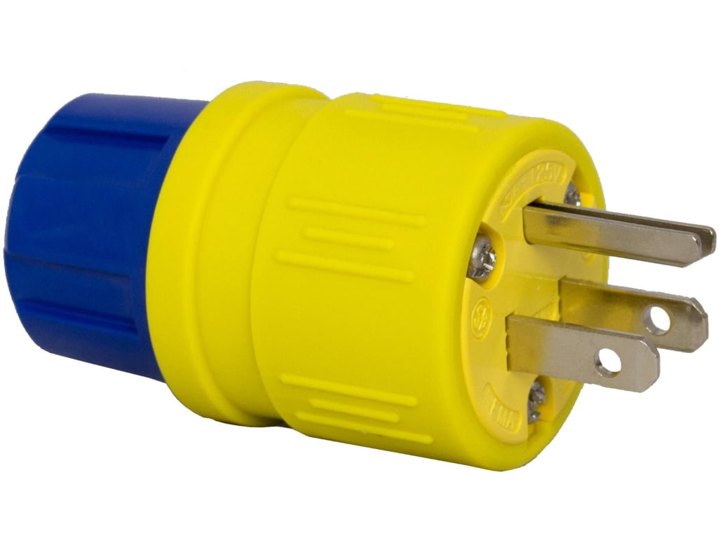 Ericson 1510-PG - Straight Blade Plug, NEMA 5-15, Perma-Grip, 15A/125V ...