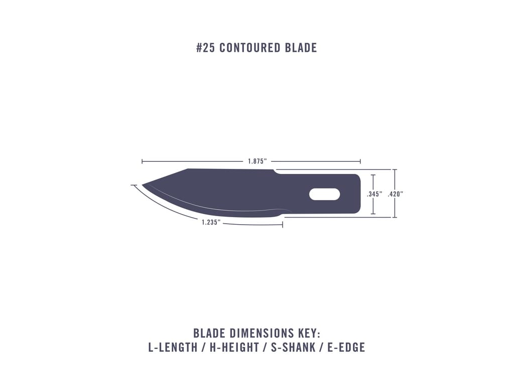 Excel 20025 - #25 Curved Contoured Replacement Blade, Carbon Steel, 5 ...