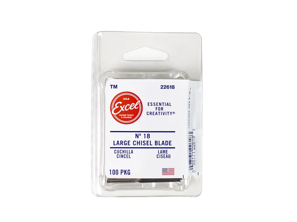 Excel 22618 - #18 Large Chisel Replacement Blade, Carbon Steel, 100 pcs ...