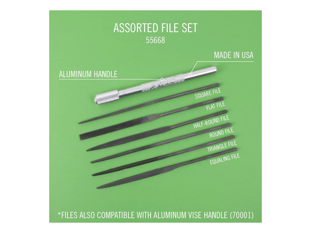 Excel Blades 55668 - 6 Assorted File Set w/Handle, Carbon Steel ...