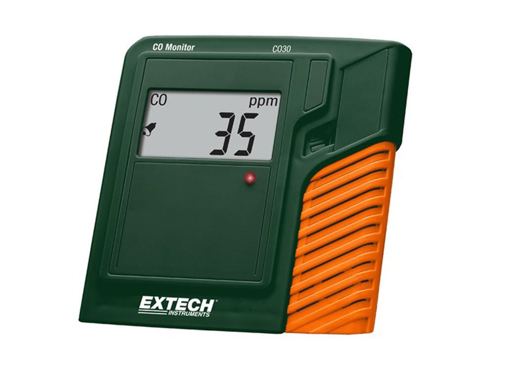 Extech CO30 Indoor Compact CO Monitor with Tilt Leg Stand | TEquipment
