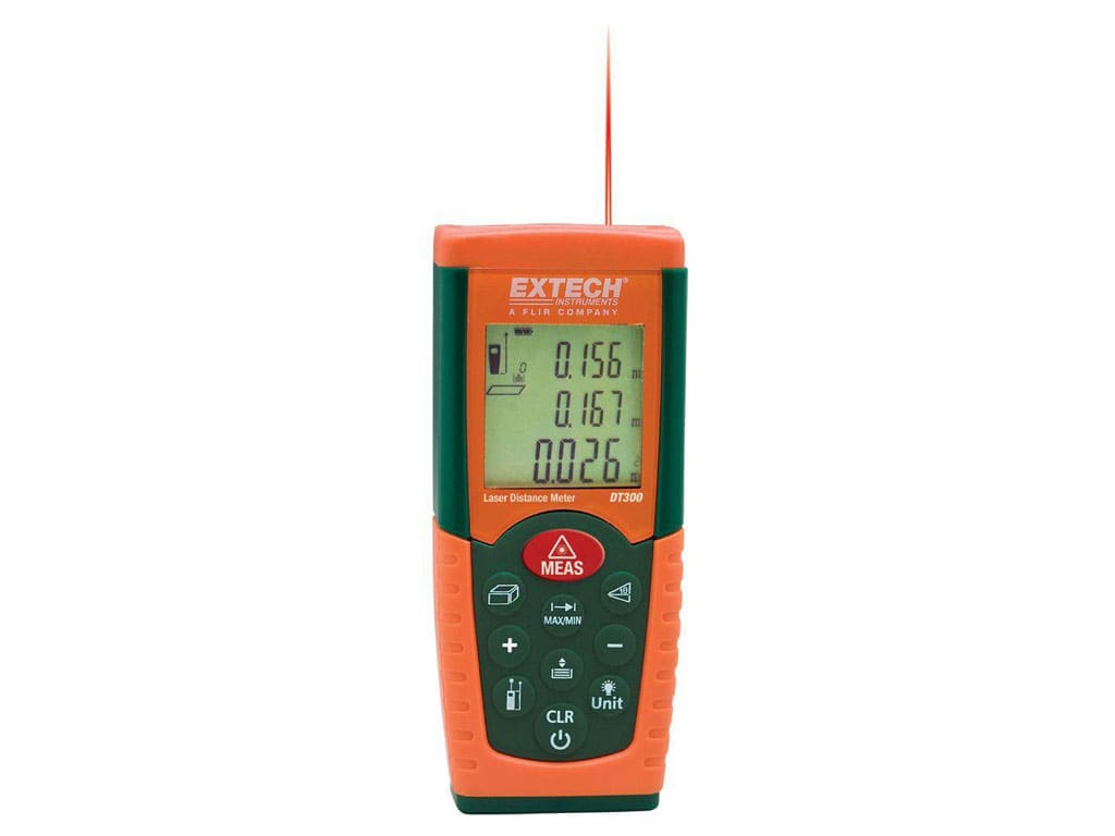 Extech DT300 Laser Distance Meter - Range max: 2 IN, Range Min: 164 Ft ...