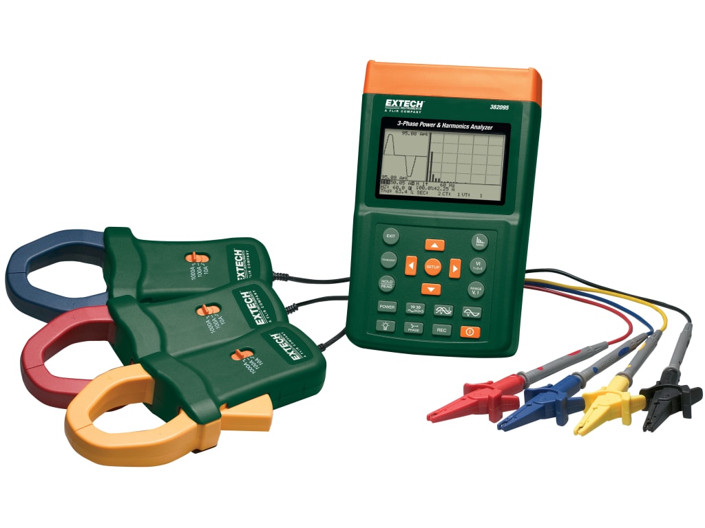 Extech 382095 1000A 3-Phase Power & Harmonics Analyzer | TEquipment