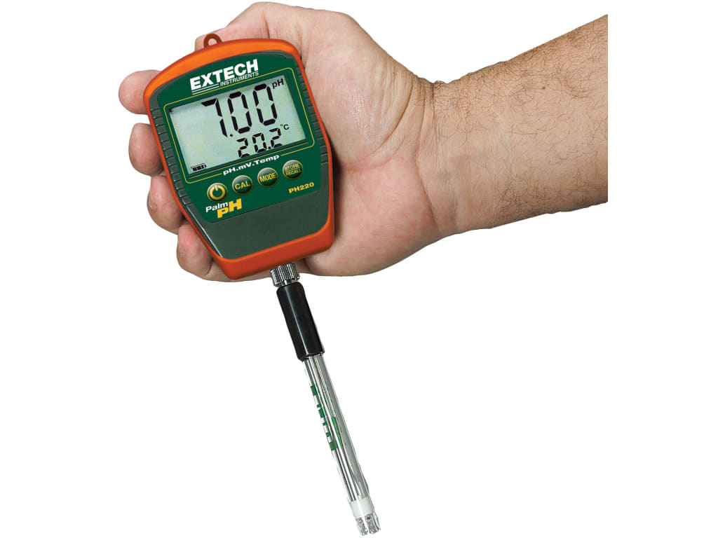 Extech PH220 pH Meter Waterproof Palm with Temperature | TEquipment