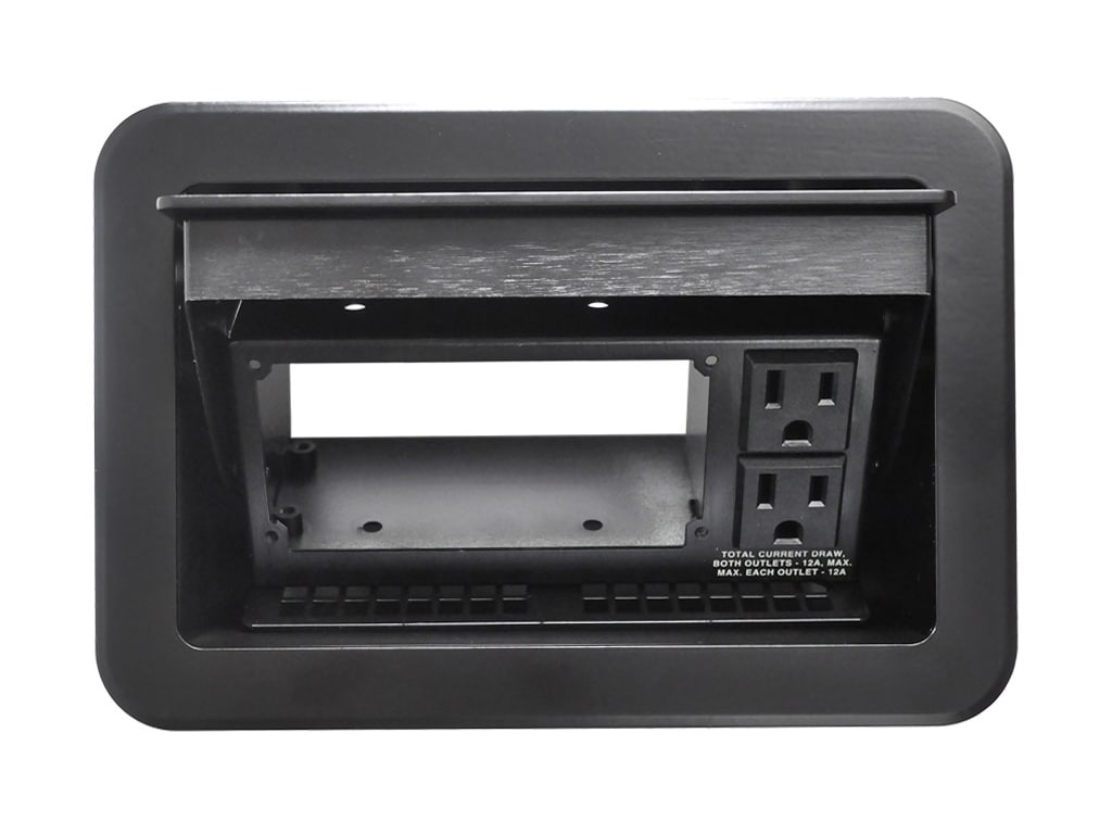 FSR T3U-1R-BLK - Table Box AC Duplex Black Cover and Trim Ring ...