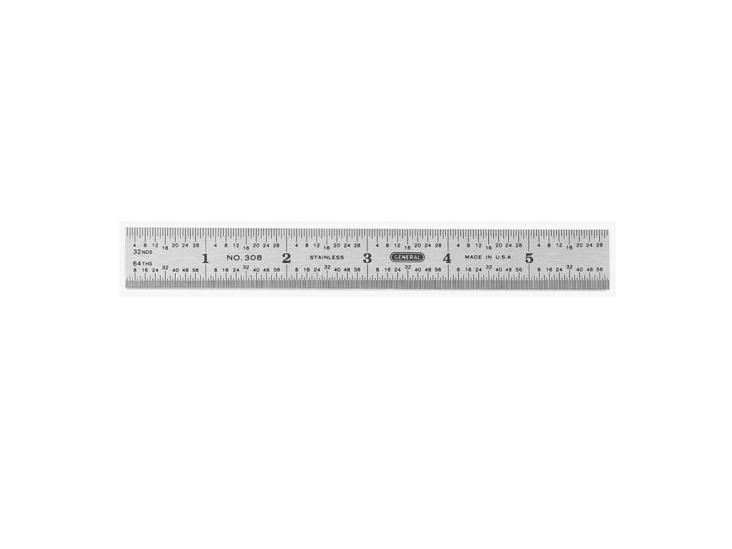General Tools 308 - Flexible Steel Ruler with Decimal Equivalents Table ...