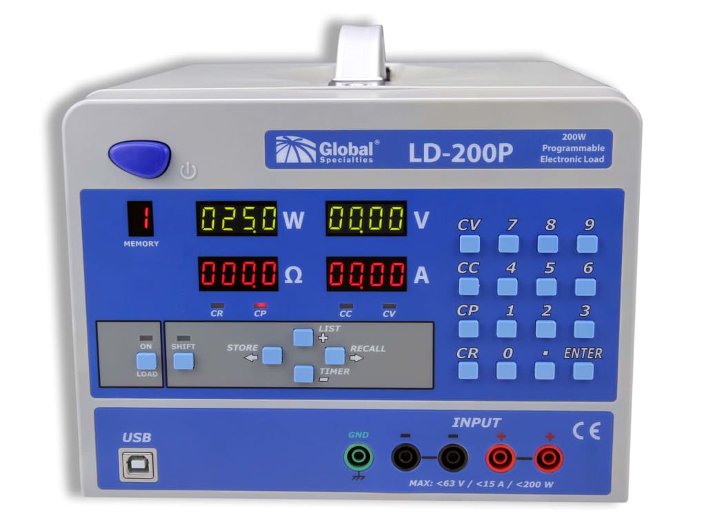Global Specialties LD-200P - 200 W Programmable Electronic Load ...