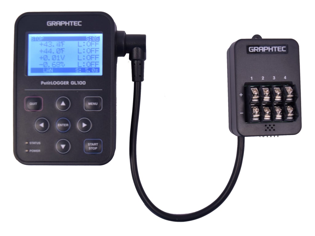Graphtec GL100-WL-4VT Data Logger with Voltage Temperature Input Module ...