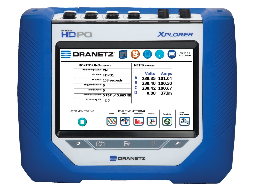 Dranetz HDPQ-XAFLEX6KPKG HDPQ Xplorer 3-Phase Power Quality Analyzer ...