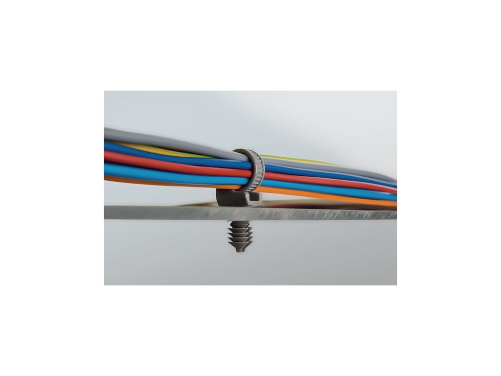 HellermannTyton 155-05800 - 1-Piece Cable Tie/Fir Tree Mount w/Disc, 6. ...