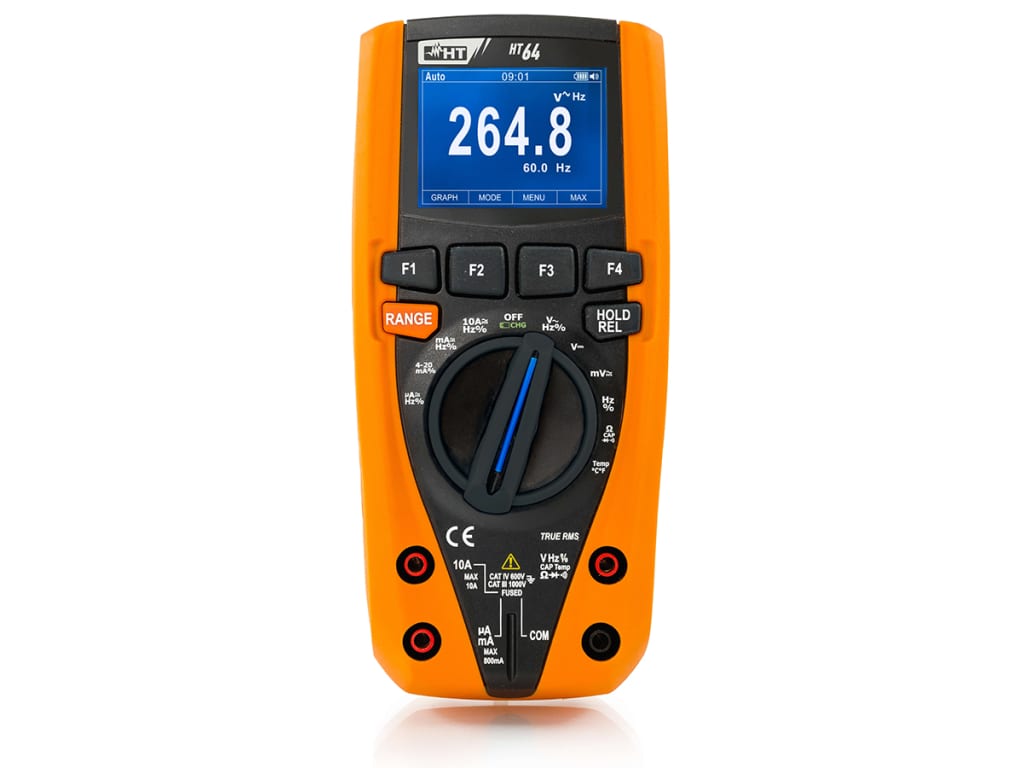 HT Instruments HT64L TRMS/AC+DC Digital Multimeter with Colour LCD ...