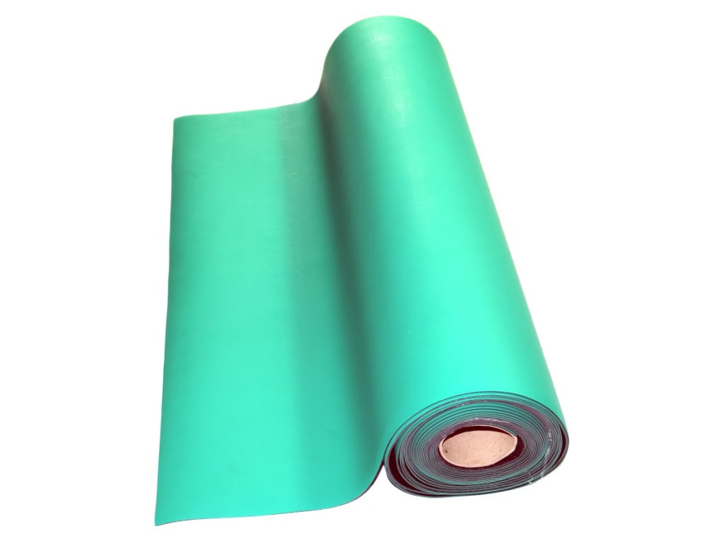 Hakko SC-1008 36" x 32 ft. Two Layer Natural Rubber ESD Mat, Green ...