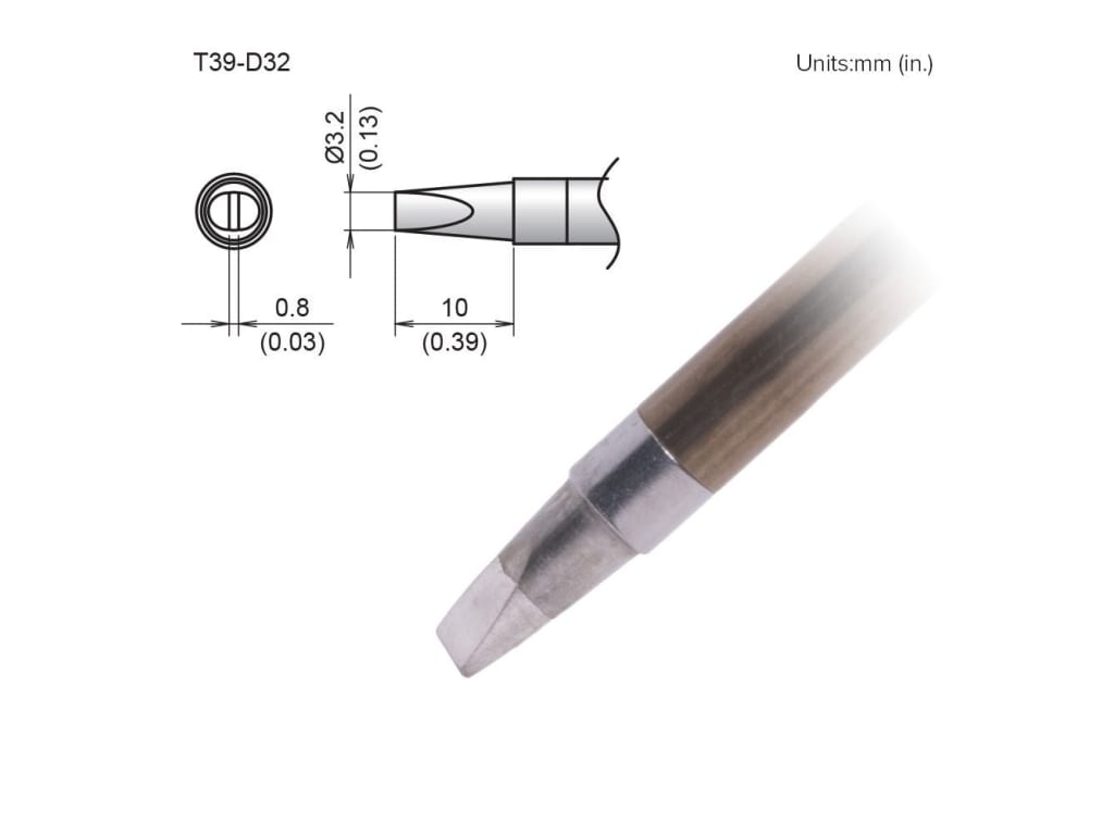 Hakko T39-D32 - Chisel Tip; 3.2 x 10mm | TEquipment