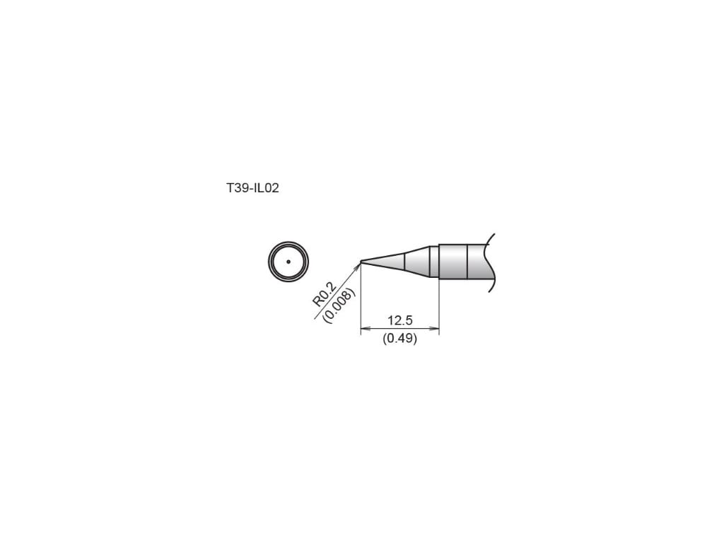 Hakko T39-IL02 - Conical Tip; R0.2 x 12.5mm | TEquipment