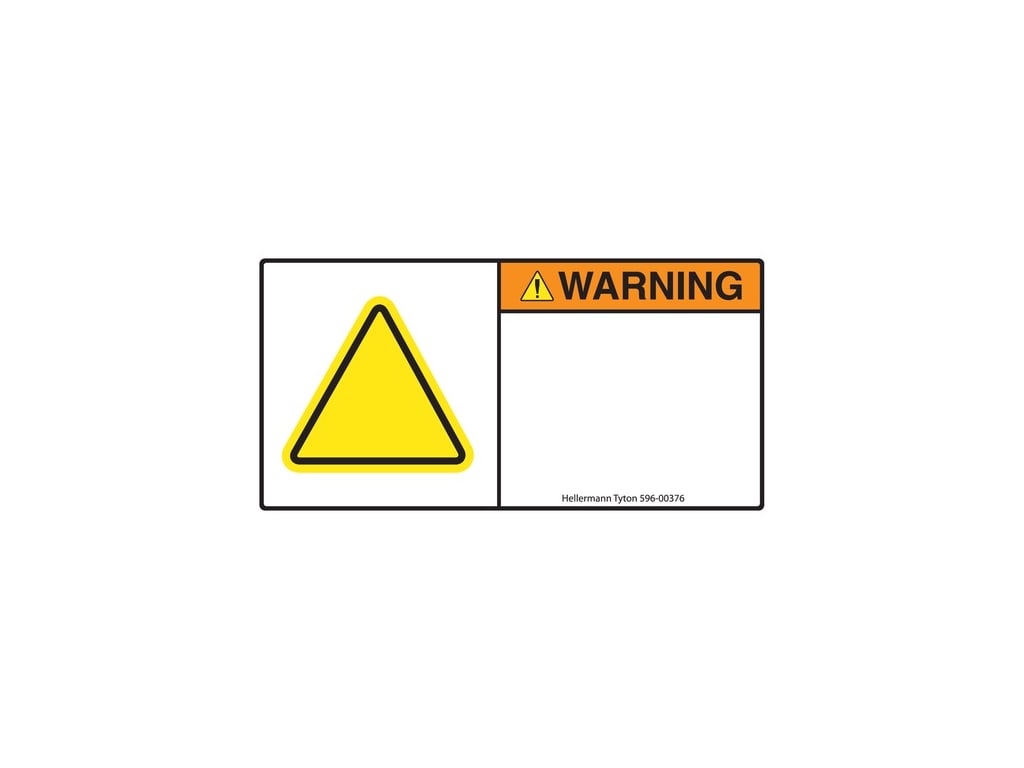 HellermannTyton 596-00378 - Pre-Printed Header Label, WARNING, Blank ...