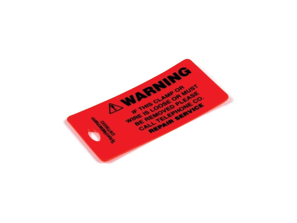 HellermannTyton GWC003X2 - Ground Wire Tag, Cable TV Warning ...