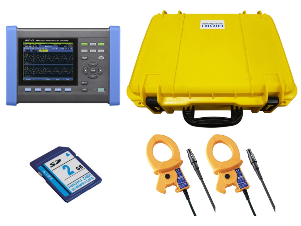 Hioki PQ3100-01 Power Quality Analyzer - Includes 1x PQ3100, 2x CT7136 ...