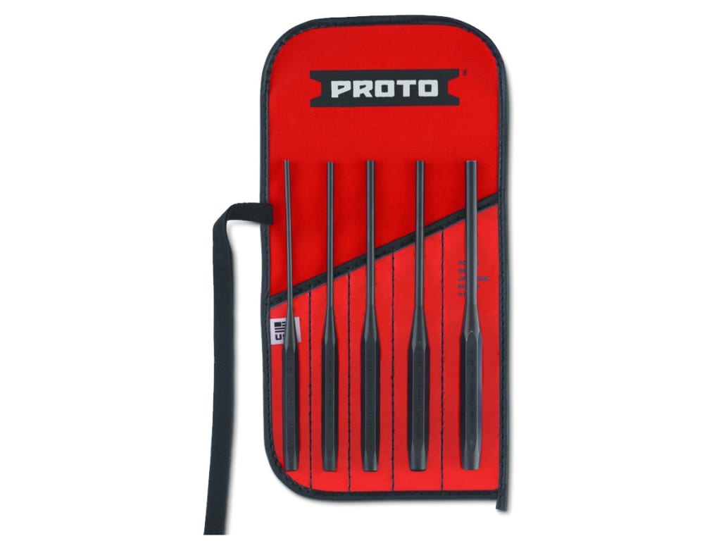 Proto J48005LS2 - Pin Punch Set, Long, Super Duty, S2 Steel, Black ...
