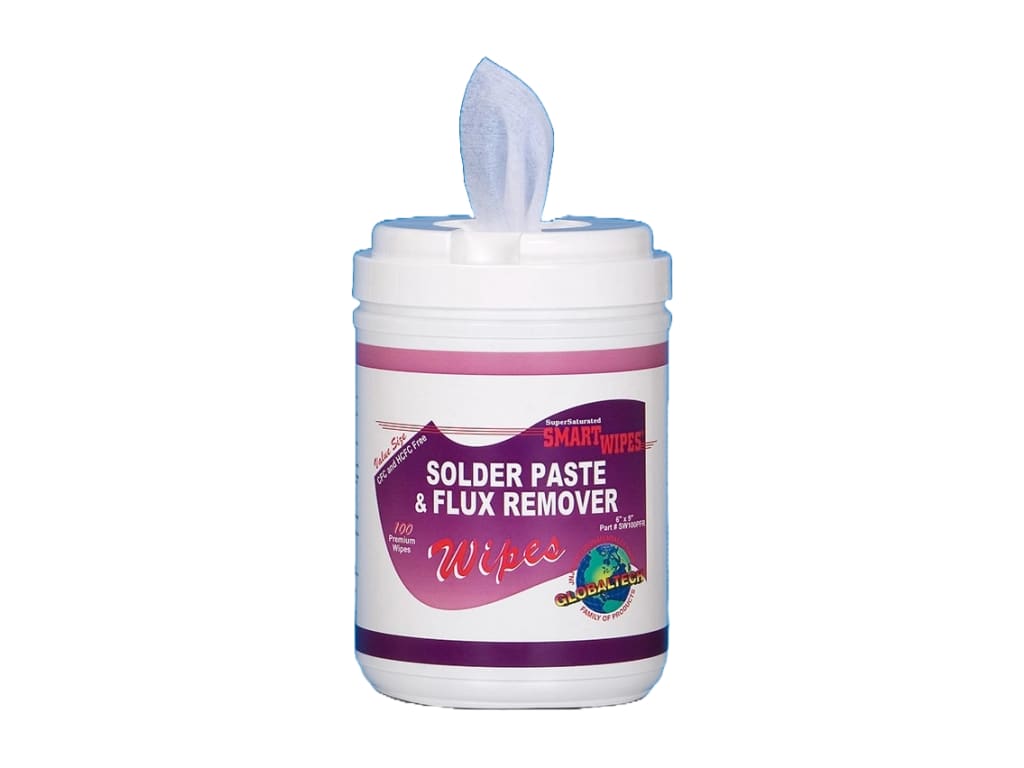 JNJ Industries SW100PFR - Solder Paste & Flux Remover, 6" x 9", 100 Wipes/Canister | TEquipment