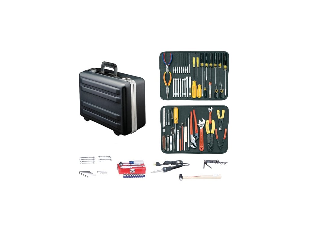 Jensen Tools JTK-17LXP - Electronics MRO Tool Kit, Black, 5" Deep, Regular Deluxe Poly Case ...