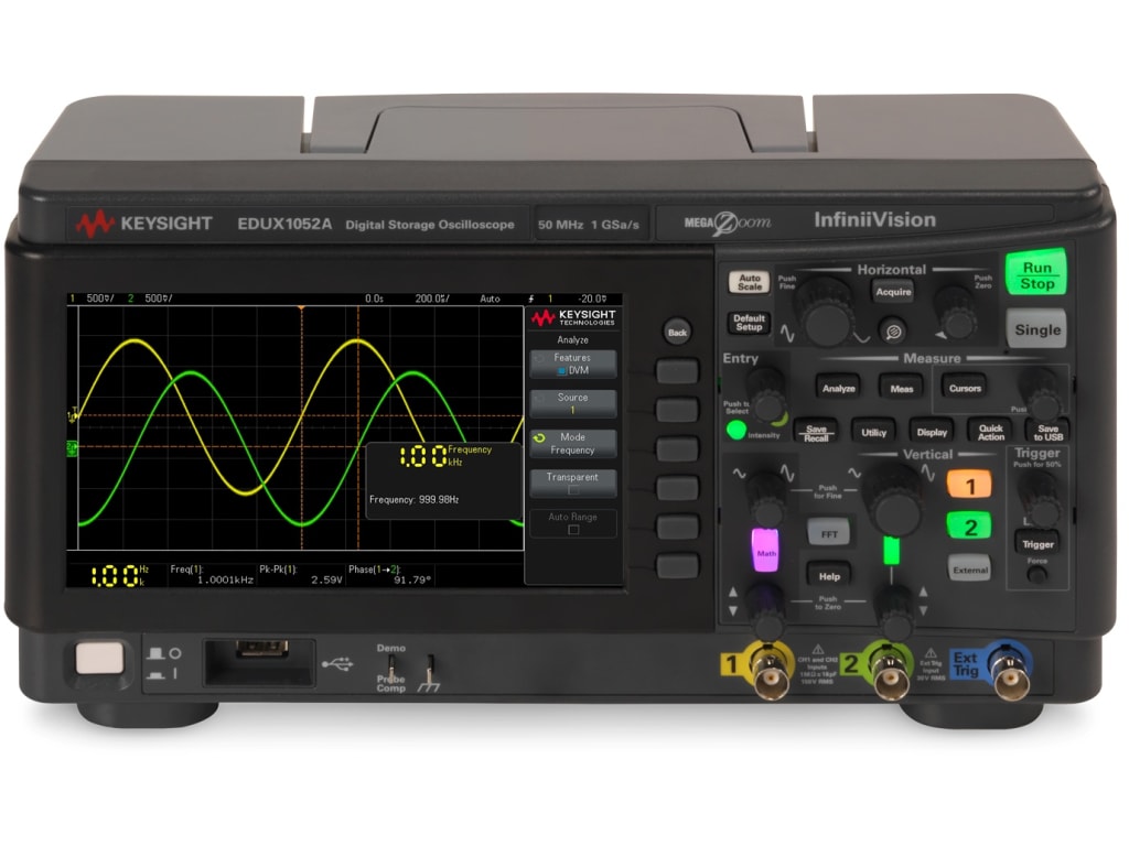 Keysight EDUX1052A - Digital Oscilloscope (50 MHz / 2 Channel) | TEquipment