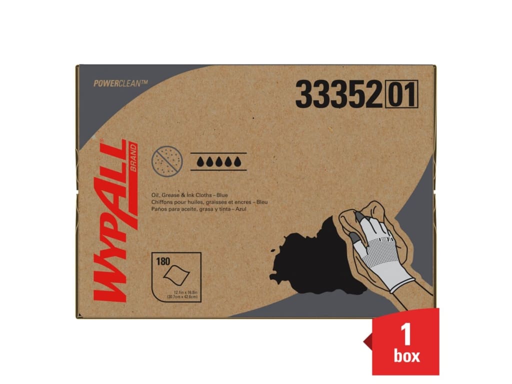 Kimberly-Clark 33352 - WypAll Oil, Grease & Ink Cloths, Brag Box, Low ...