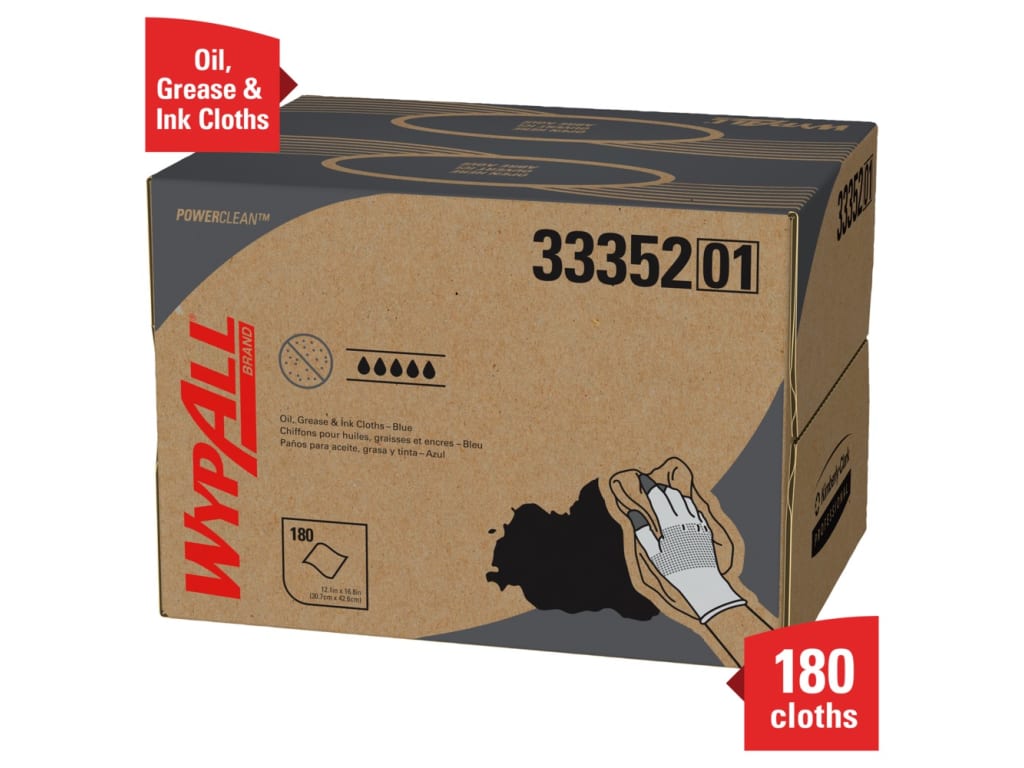 Kimberly-Clark 33352 - WypAll Oil, Grease & Ink Cloths, Brag Box, Low ...