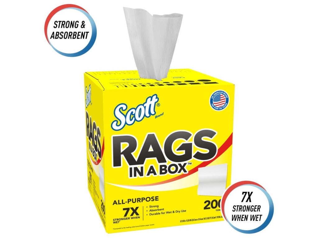 Kimberly-Clark 75260 – Scott Rags in a Box (8 Boxes of 200 Sheets ...
