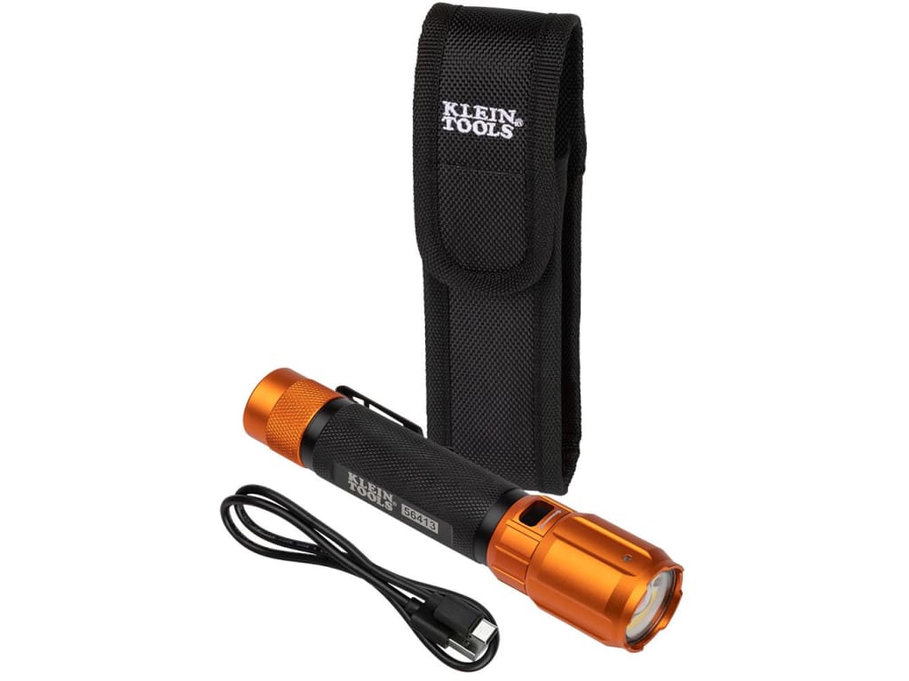 Klein 56413 - Rechargeable 2-Color LED Flashlight with Holster | TEquipment