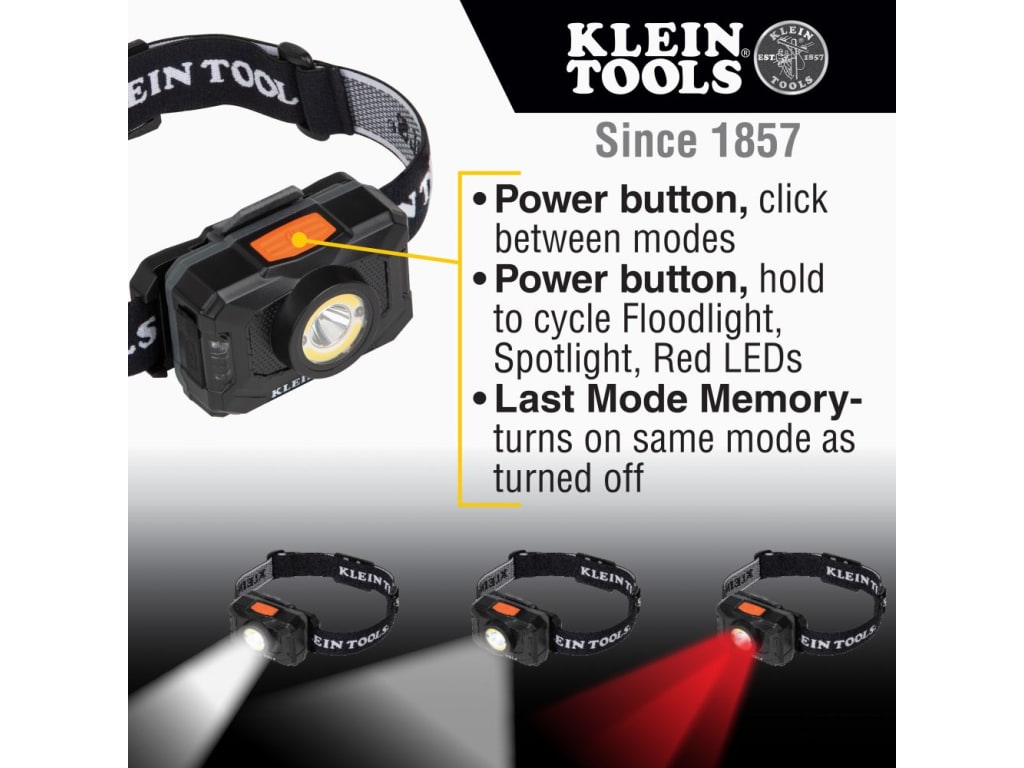 Klein Tools 56414 - Rechargeable 2-Color LED Headlamp with Adjustable ...
