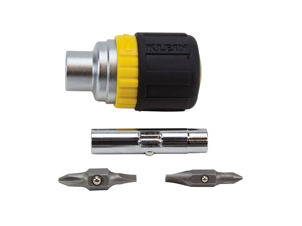 Klein Tools 32593 6-in-1 Ratcheting Stubby Screwdriver | TEquipment