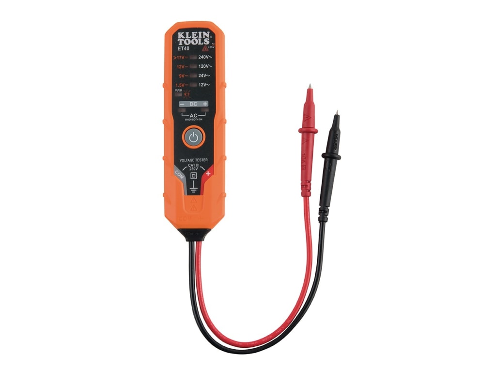 Klein Tools ET40 - Digital AC/DC Voltage Tester (12 – 240V AC, 1.5 ...