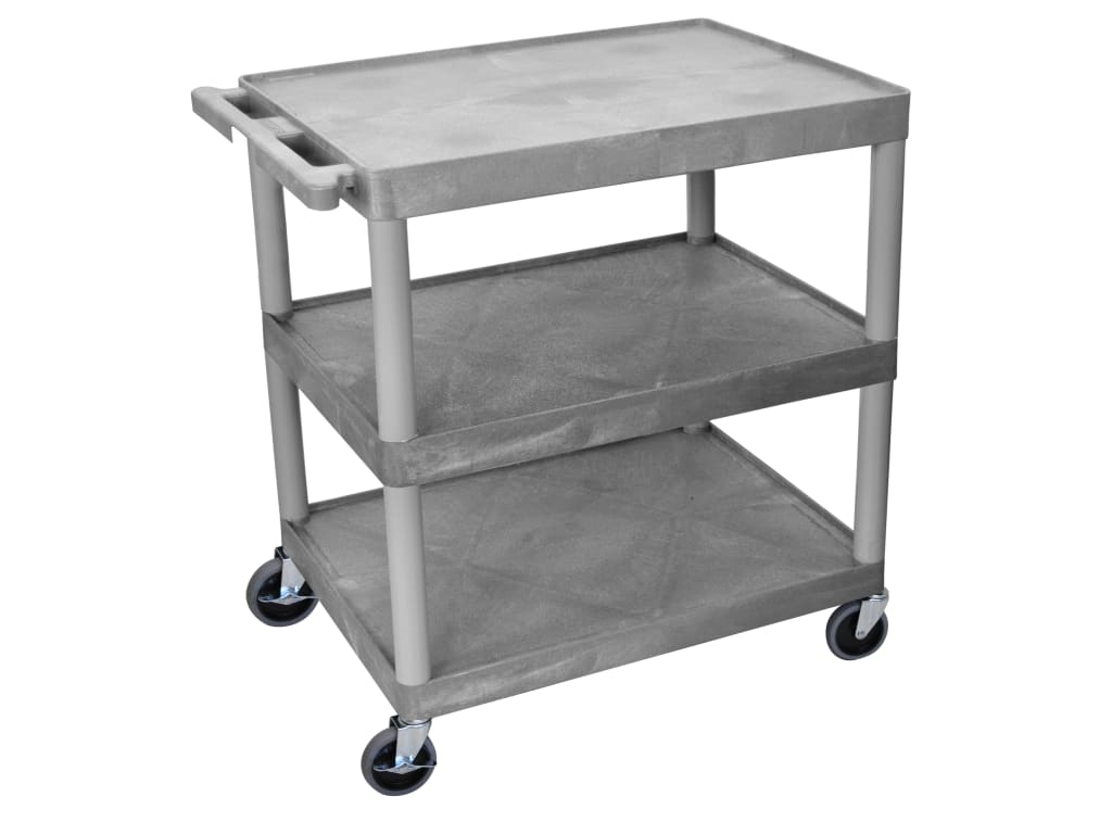 Luxor HE40-G Multipurpose Utility Cart, 3 Shelves Structural Foam ...