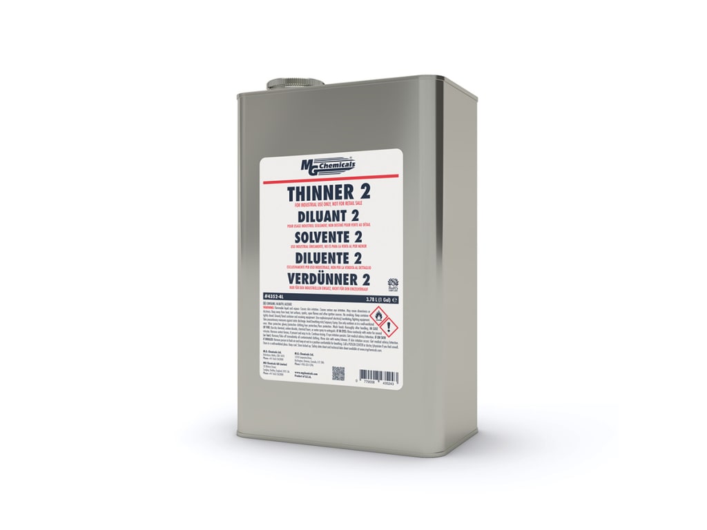 MG Chemicals 4352-4L - Thinner 2, Plastic Safe, Blush Resistant, Liquid, 1 Gal Can, 4352 Series ...