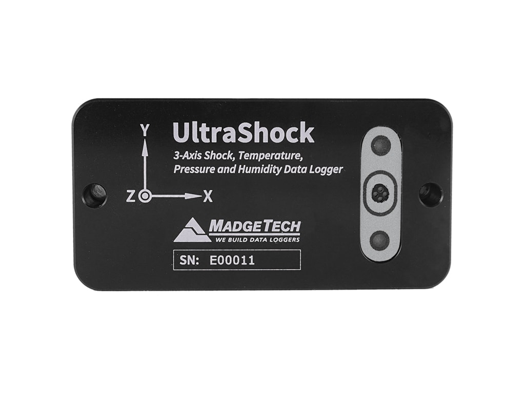 MadgeTech UltraShock - Temperature, Humidity, Pressure and ±15 g / ±100 g / ±300 g Tri-Axial ...