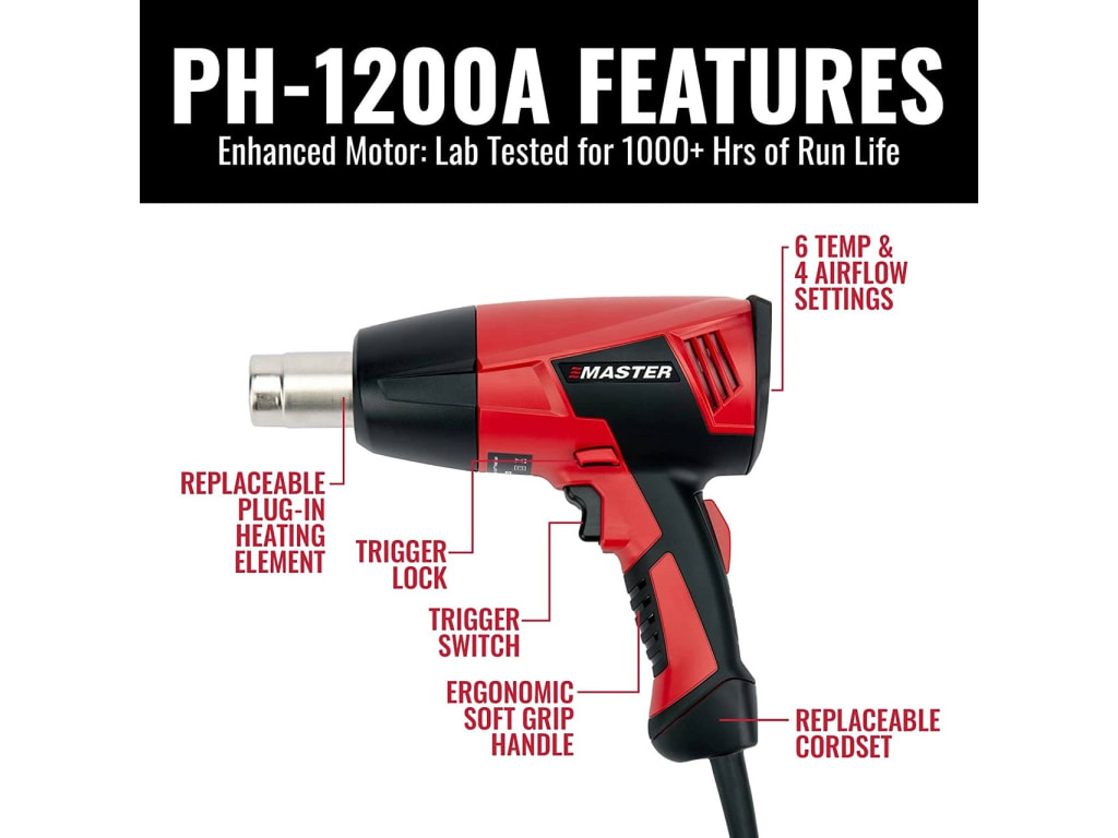 Master Appliance PH-1200A - Proheat Varitemp Professional Heat Gun, 4 ...