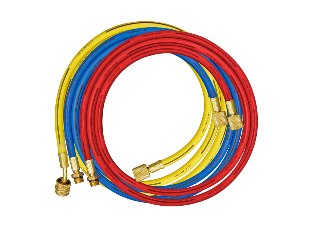 Mastercool 84360 - Set of Three 60” R134a Hoses w/ Auto AC Fittings ...